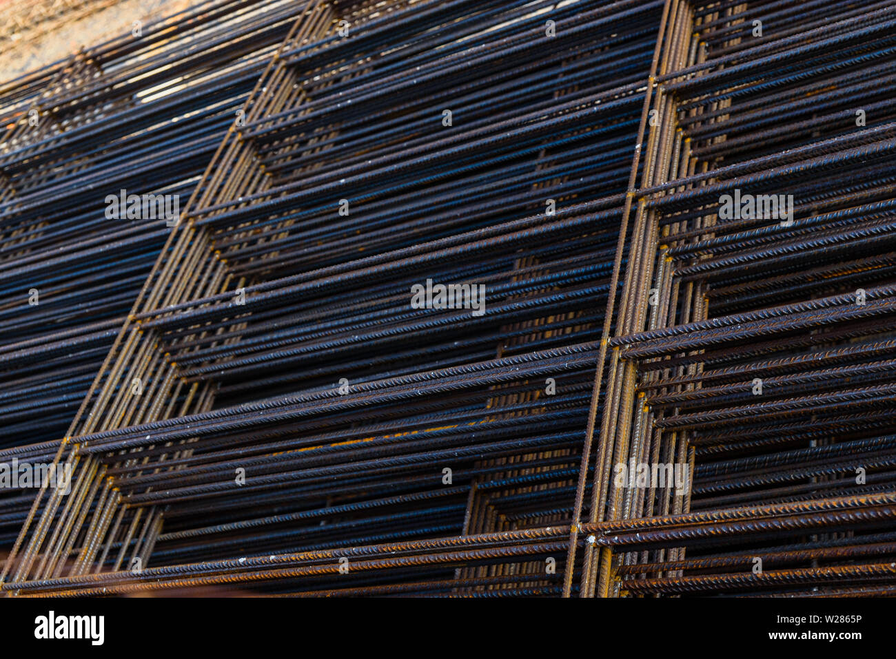 Iron framework for the construction of foundations in buildings Stock ...