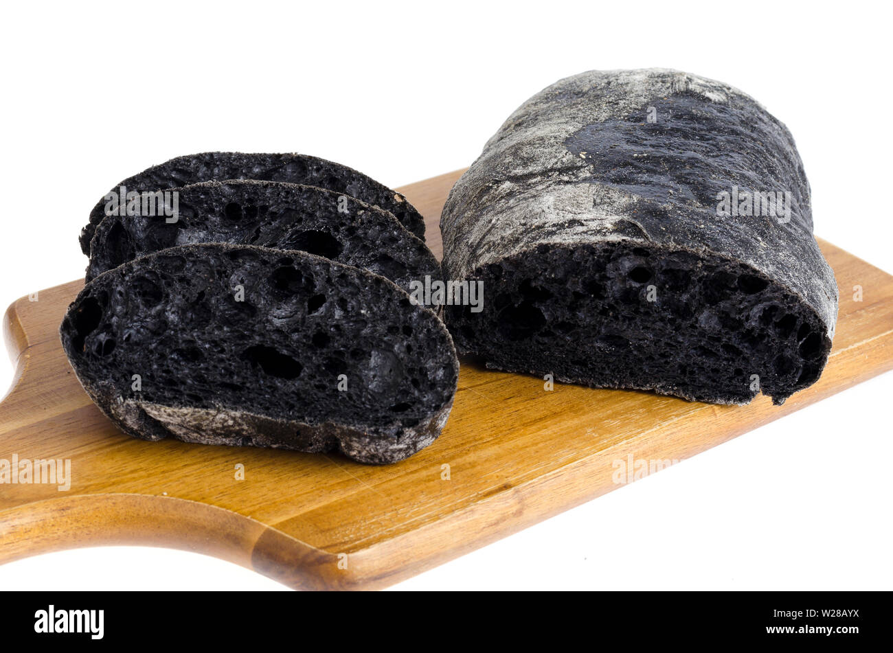 Black bread with cuttlefish ink. Studio Photo Stock Photo - Alamy