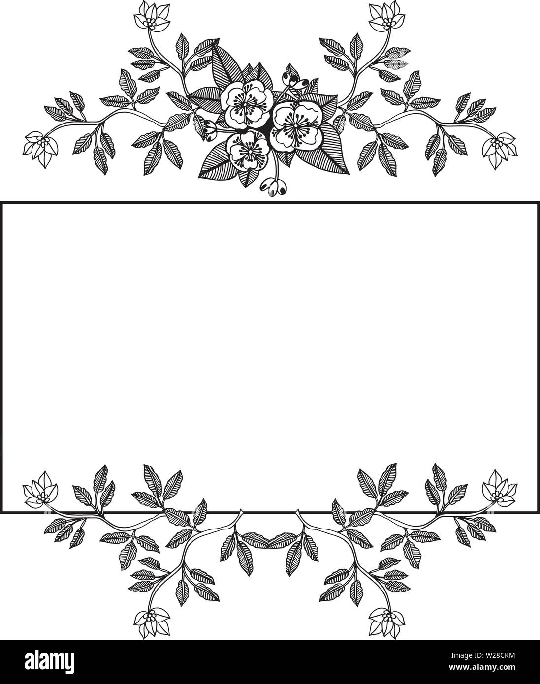 Vector illustration invitation card with beauty of leaf flower frame ...