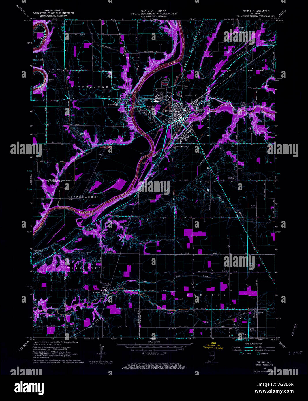 Delphi indiana map hi-res stock photography and images - Alamy
