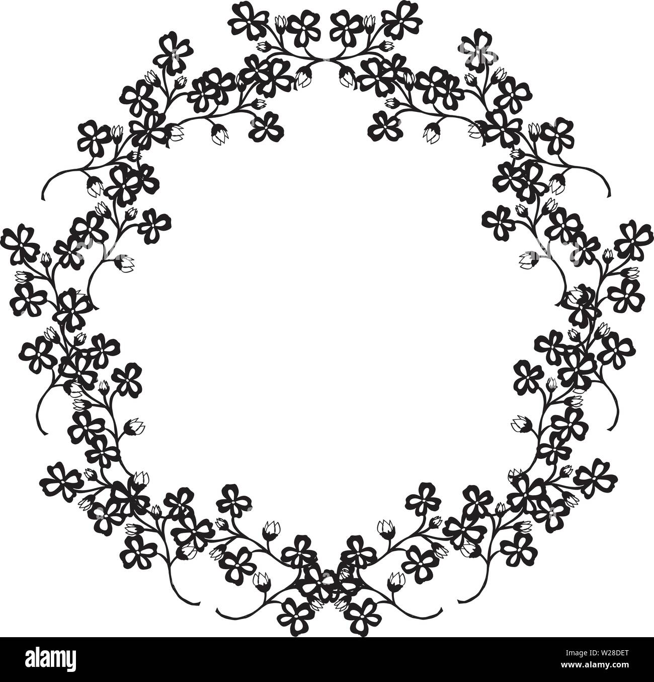Vector illustration ornate of leaf flower frames for card hand drawn ...