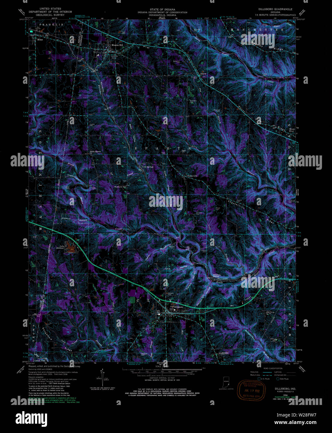 Dillsboro map hi-res stock photography and images - Alamy