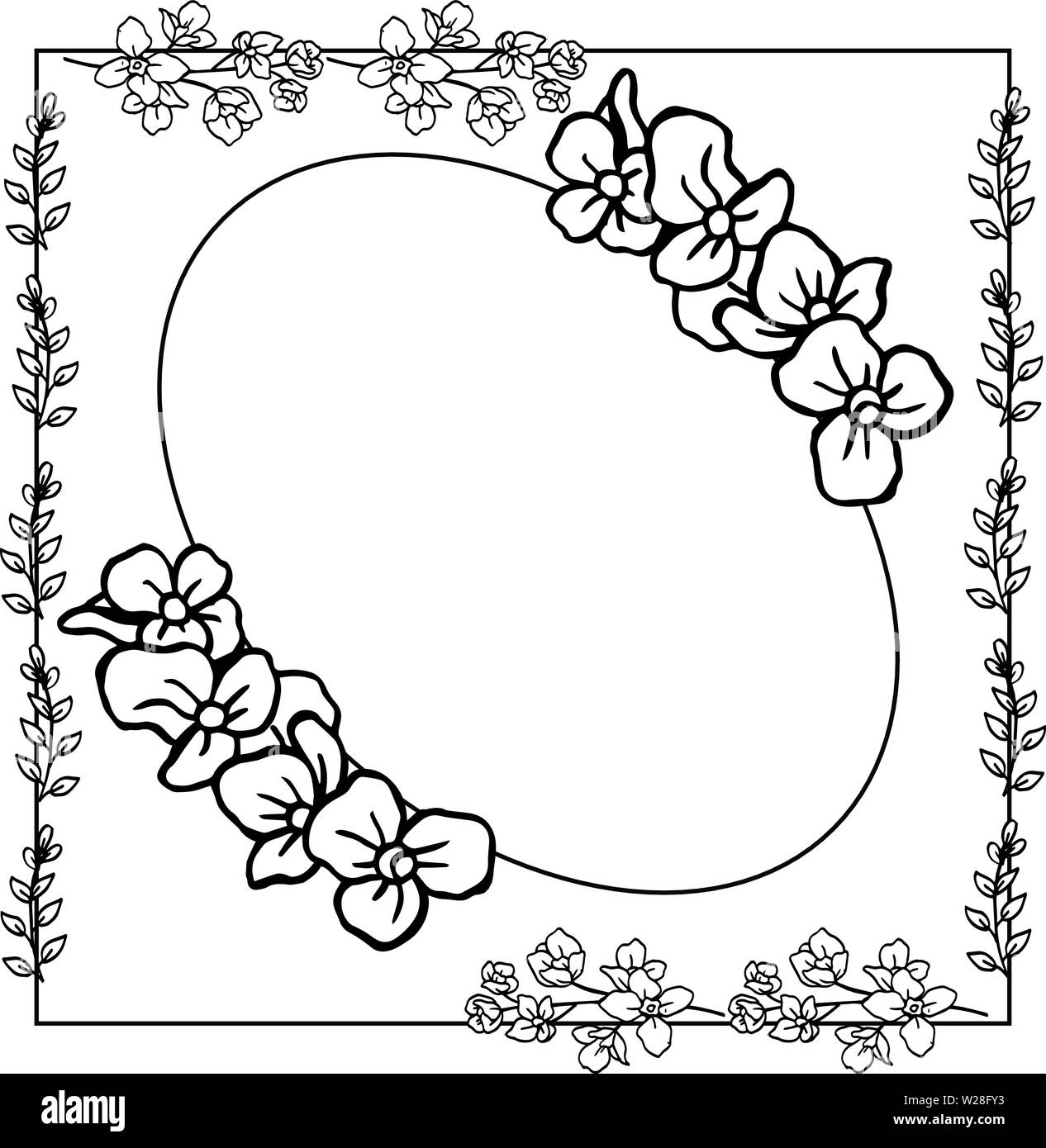 Vector illustration artwork of leaf flower frames for decorative of ...