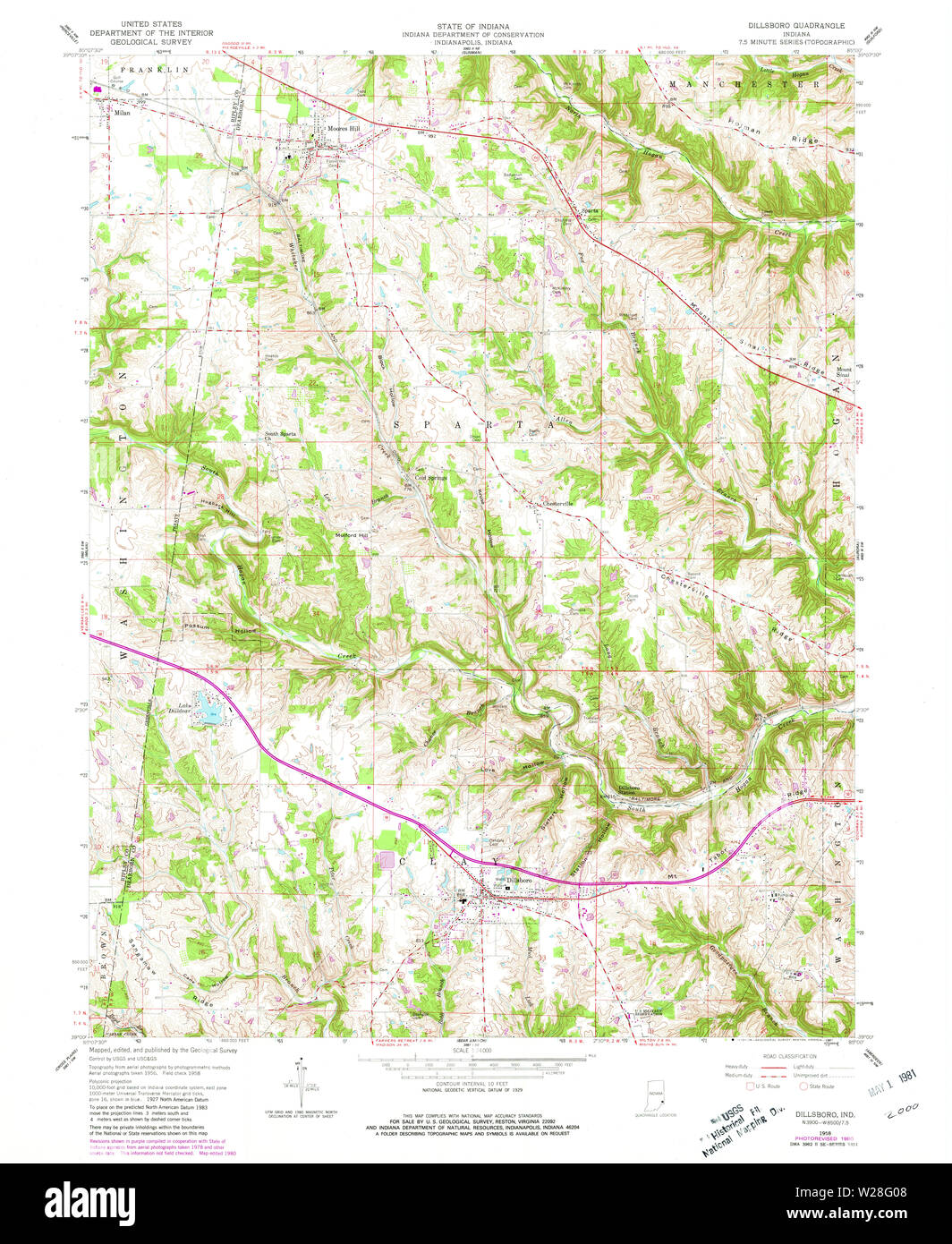 Dillsboro map hi-res stock photography and images - Alamy