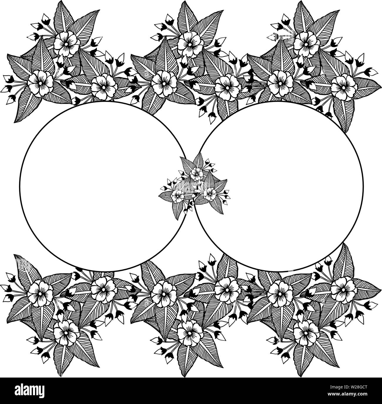 Vector illustration decor of card with pattern floral frame hand drawn Stock Vector Image & Art ...