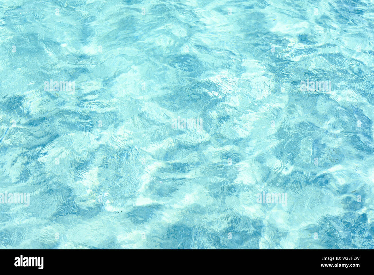 Close-up view of a transparent turquoise sea water that forms a natural ...