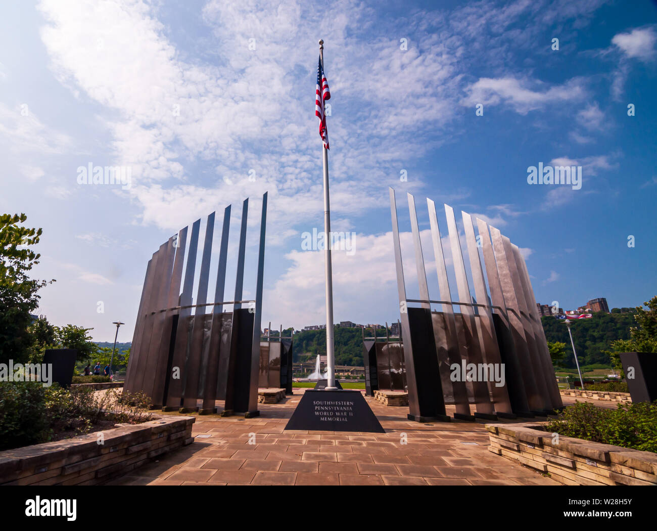 The Pittsburgh World War Two Memorial on the north side of the city on ...
