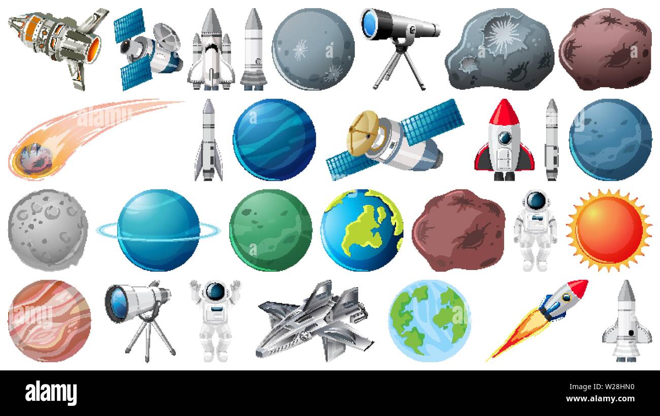 Set of space element illustration Stock Vector Image & Art - Alamy
