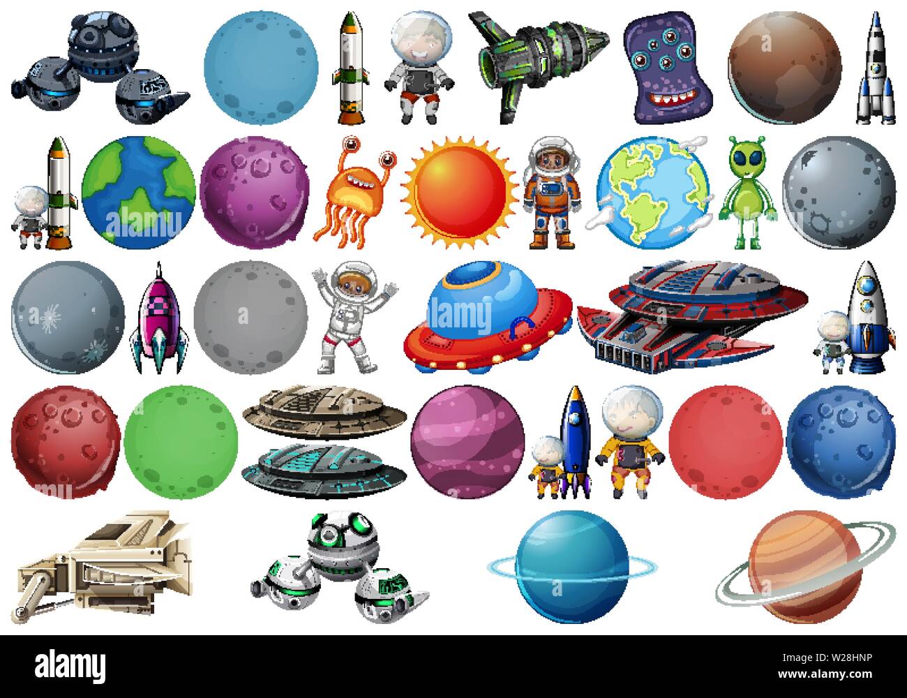 Set of different space objects illustration Stock Vector Image & Art ...