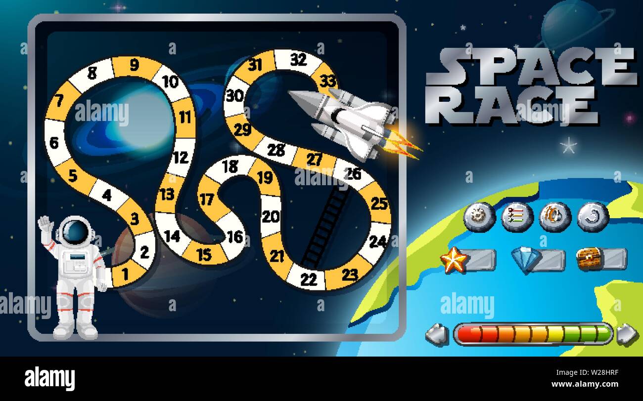 Space race board game illustration Stock Vector Image & Art - Alamy