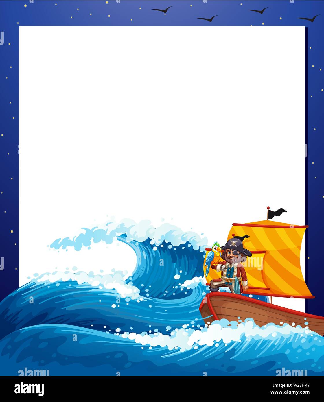 Pirate sea border frame illustration Stock Vector Image & Art - Alamy