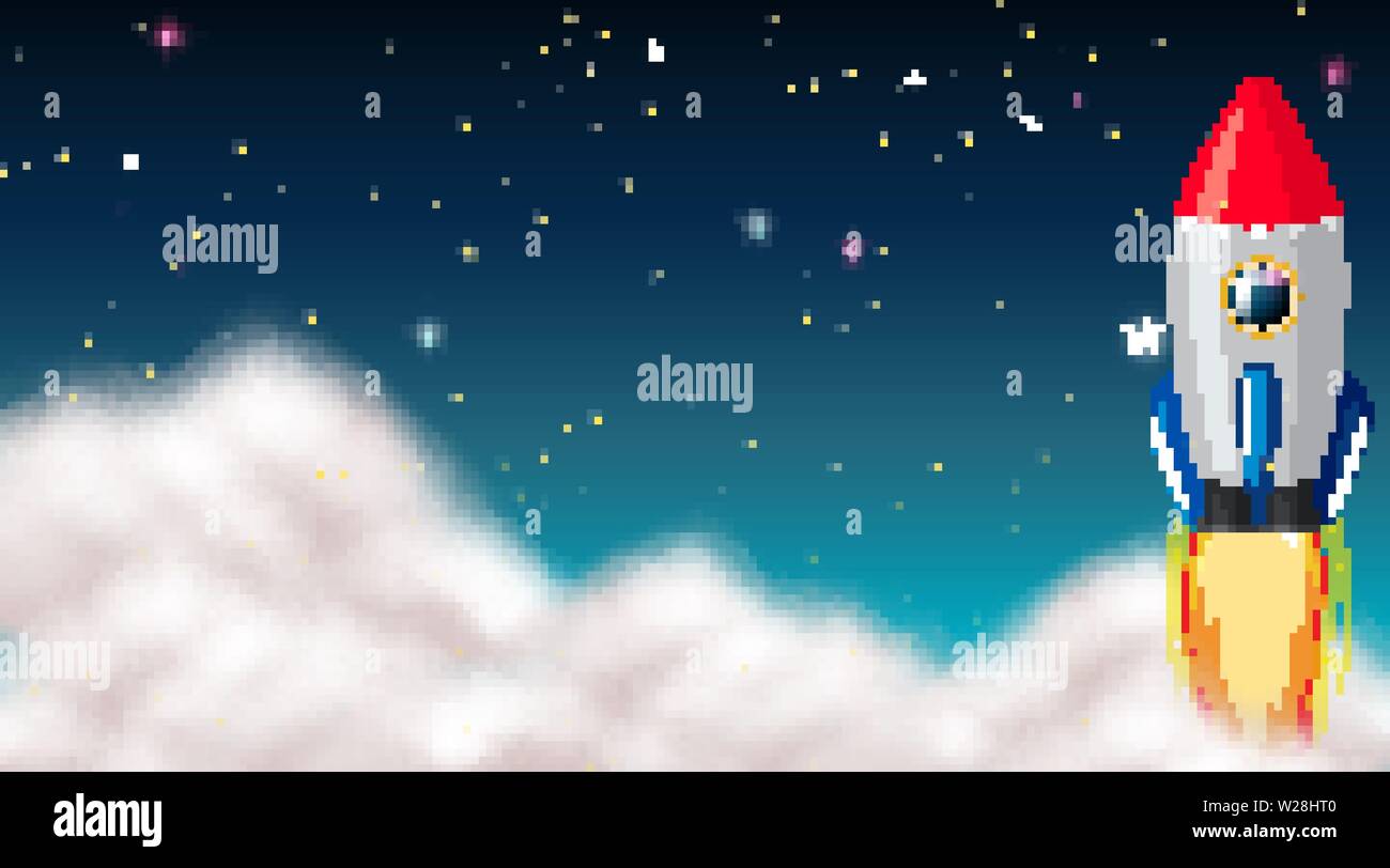 Space ship galaxy scene illustration Stock Vector Image & Art - Alamy