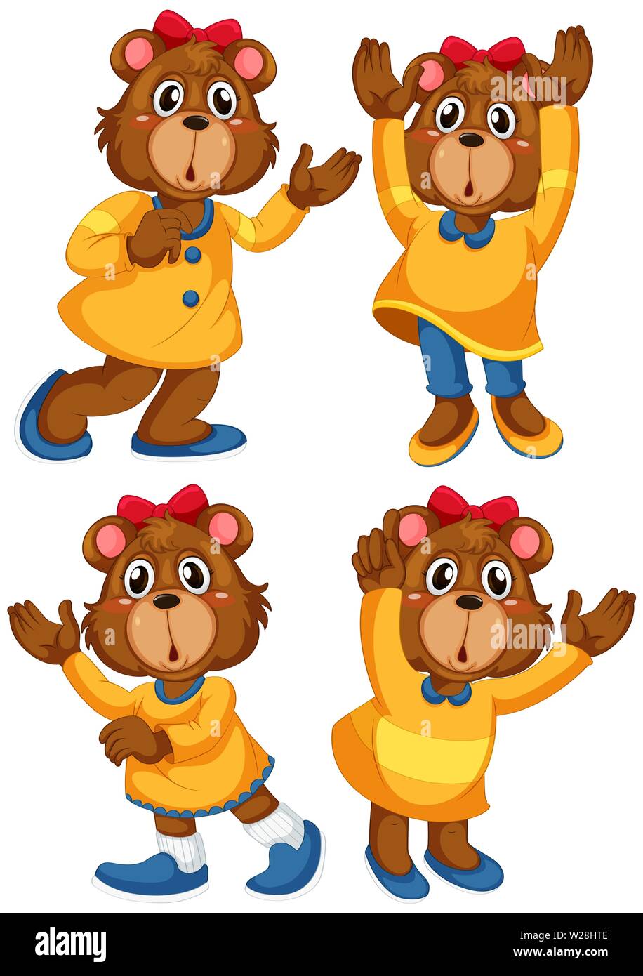 Set of bear cartoon character illustration Stock Vector Image & Art - Alamy
