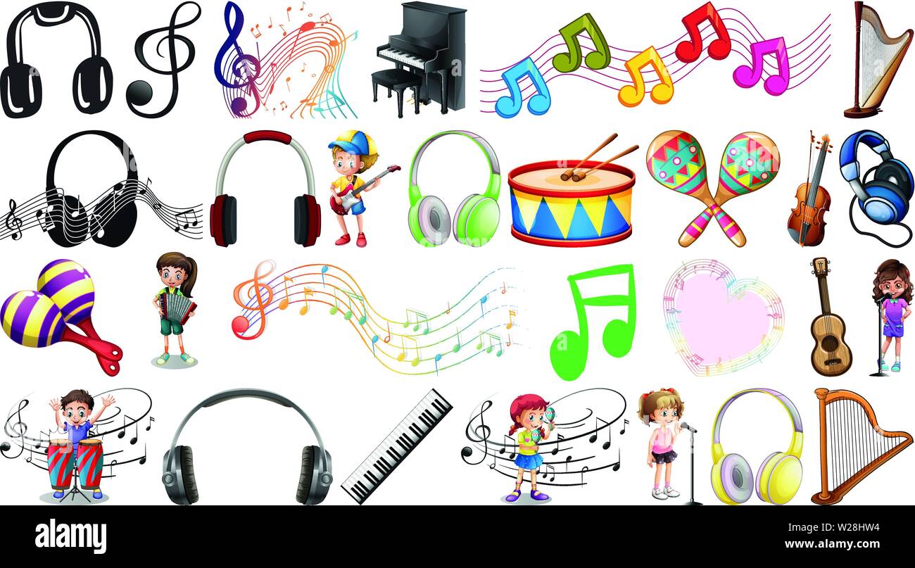 Set of musical objects illustration Stock Vector Image & Art - Alamy