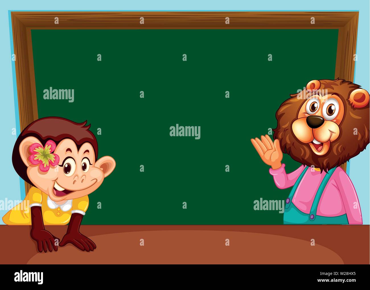Animal on chalkboard template illustration Stock Vector Image & Art - Alamy