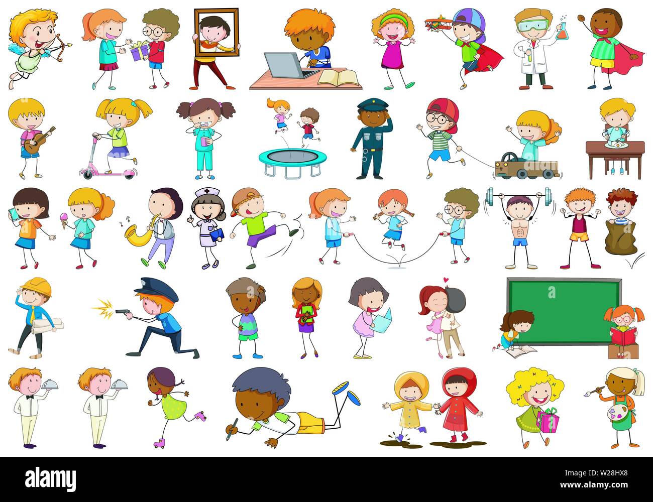 Large set of simple characters illustration Stock Vector Image & Art ...