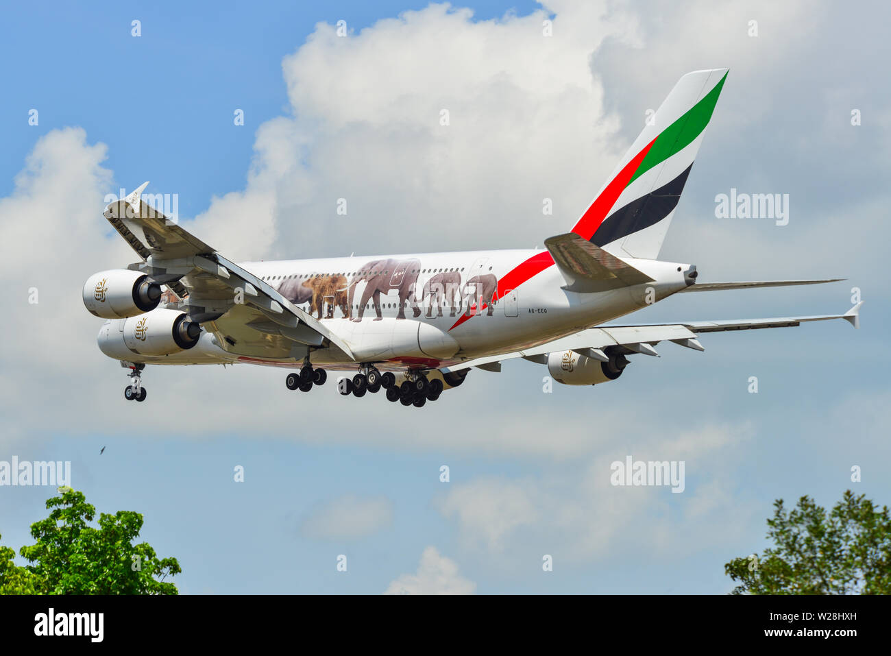 Singapore - Mar 26, 2019. A6-EEQ Emirates Airbus A380 (United for ...