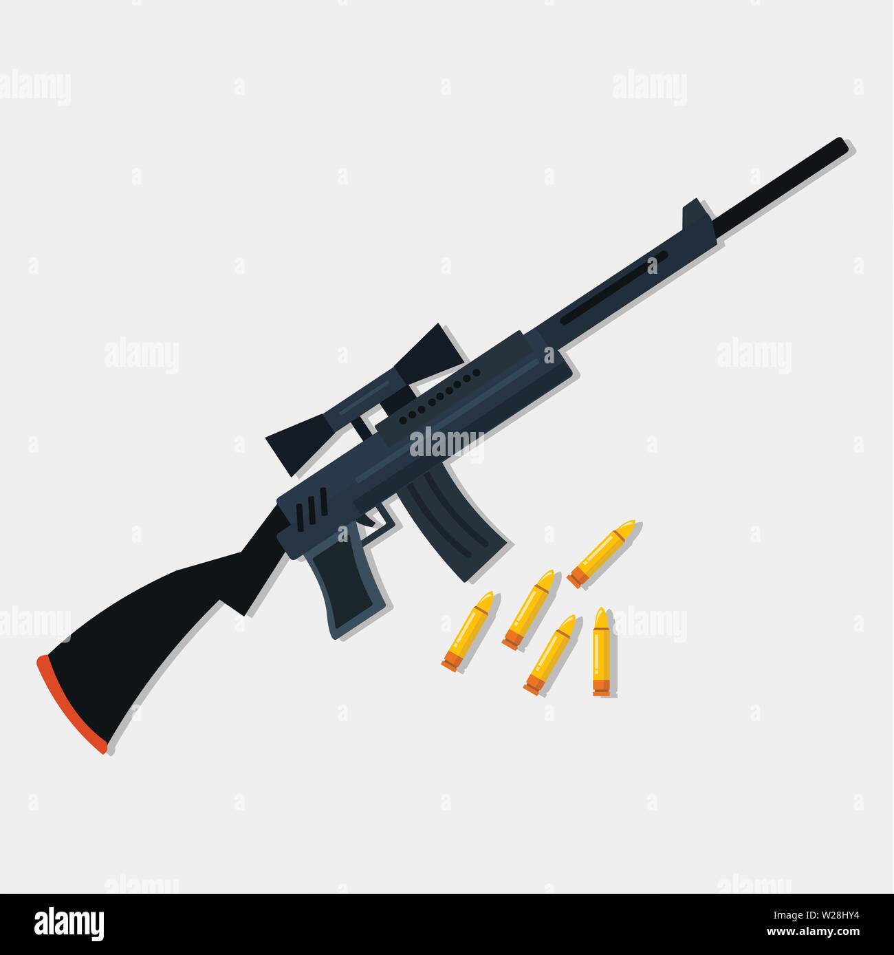 sniper rifle with bullet vector illustration Stock Vector Image & Art ...