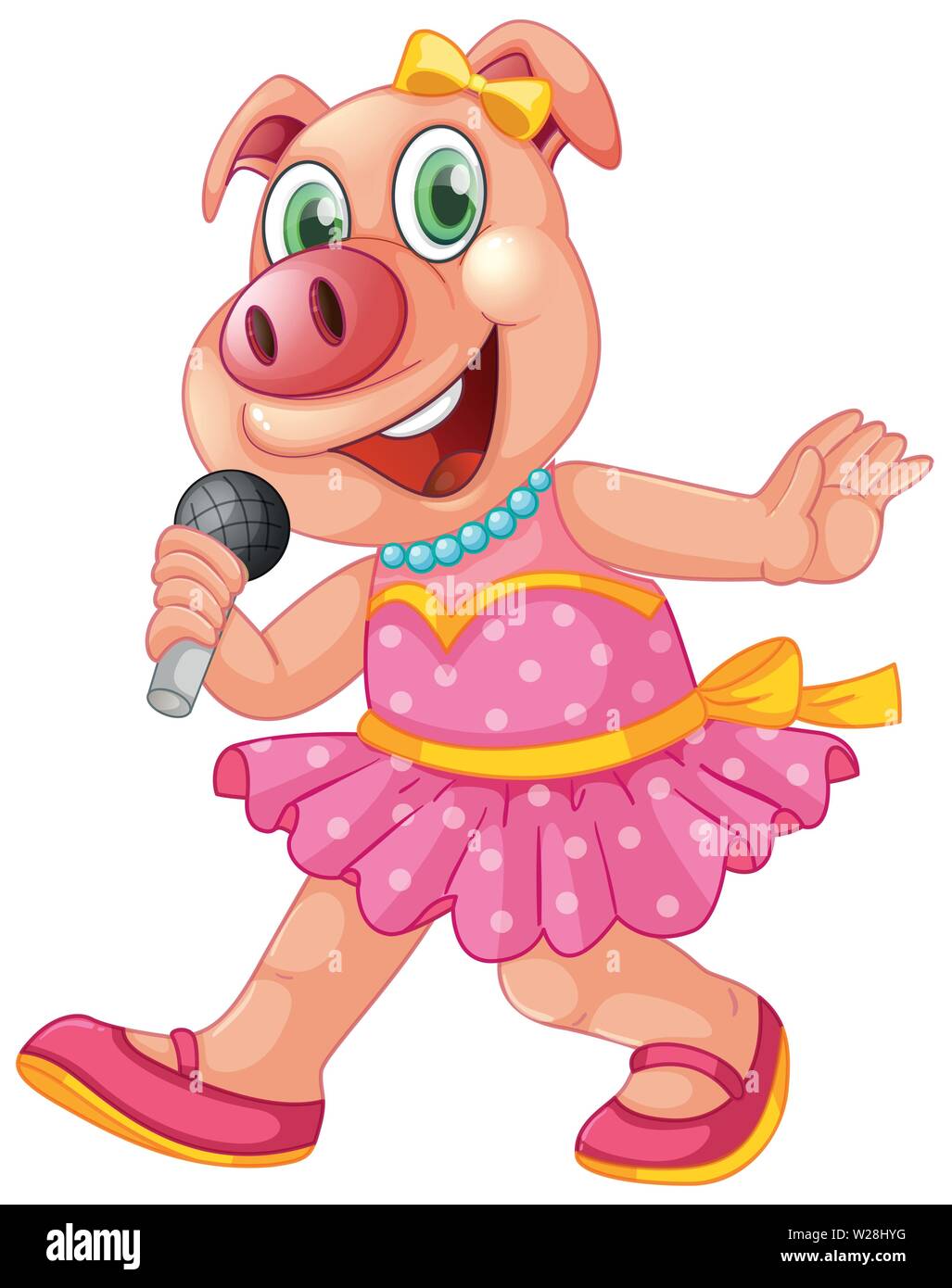 Cute isolated pig singing illustration Stock Vector Image & Art - Alamy