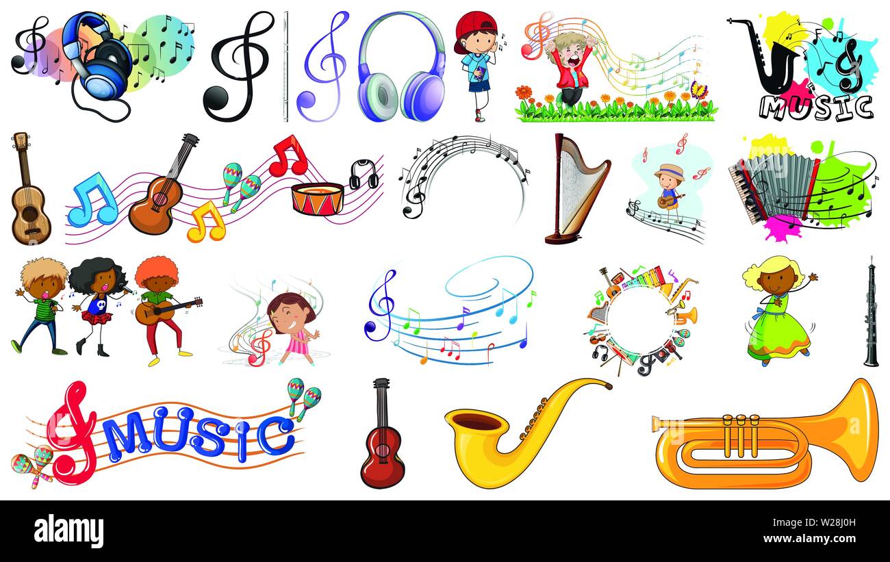 Set of music objects illustration Stock Vector Image & Art - Alamy