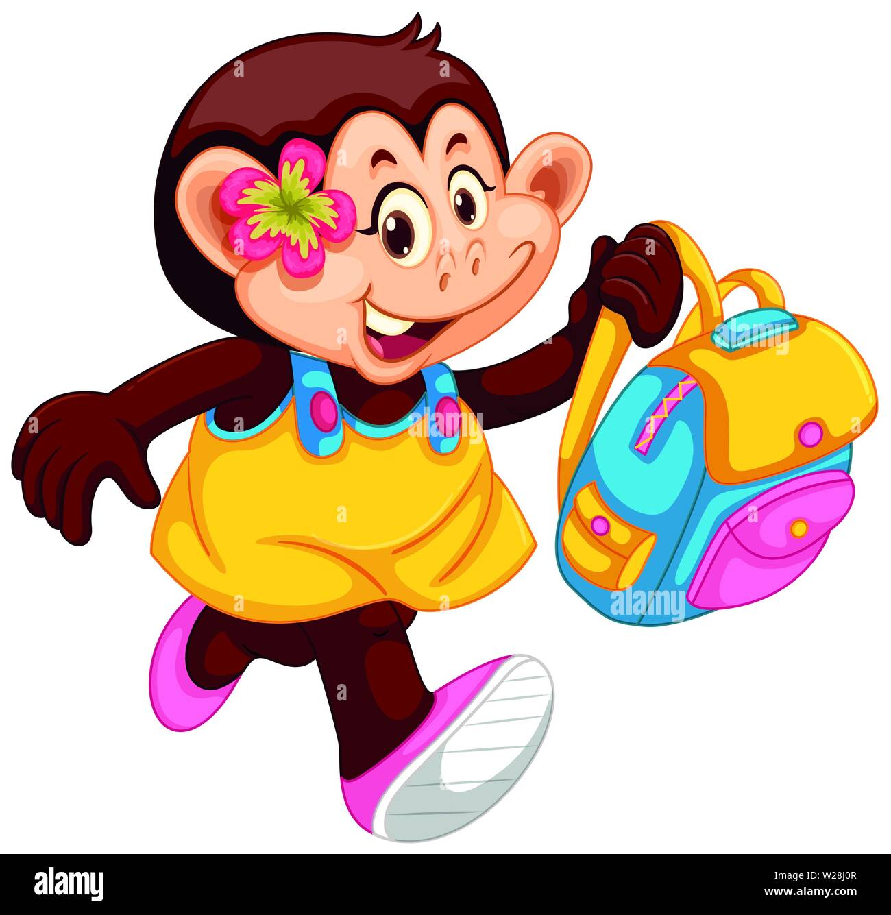 Cute Monkey Girl Cartoon