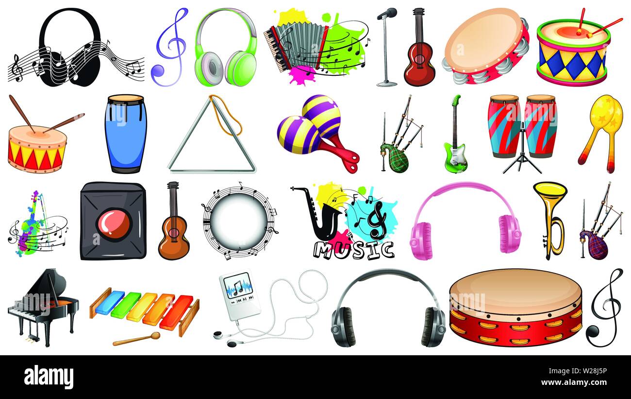 Set of musical instruments illustration Stock Vector Image & Art - Alamy