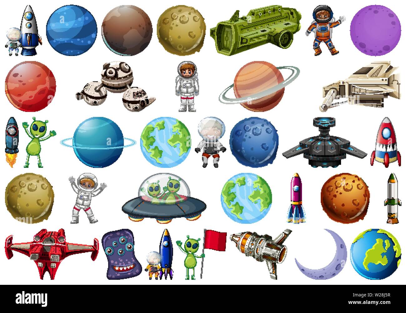 Set of space element illustration Stock Vector Image & Art - Alamy
