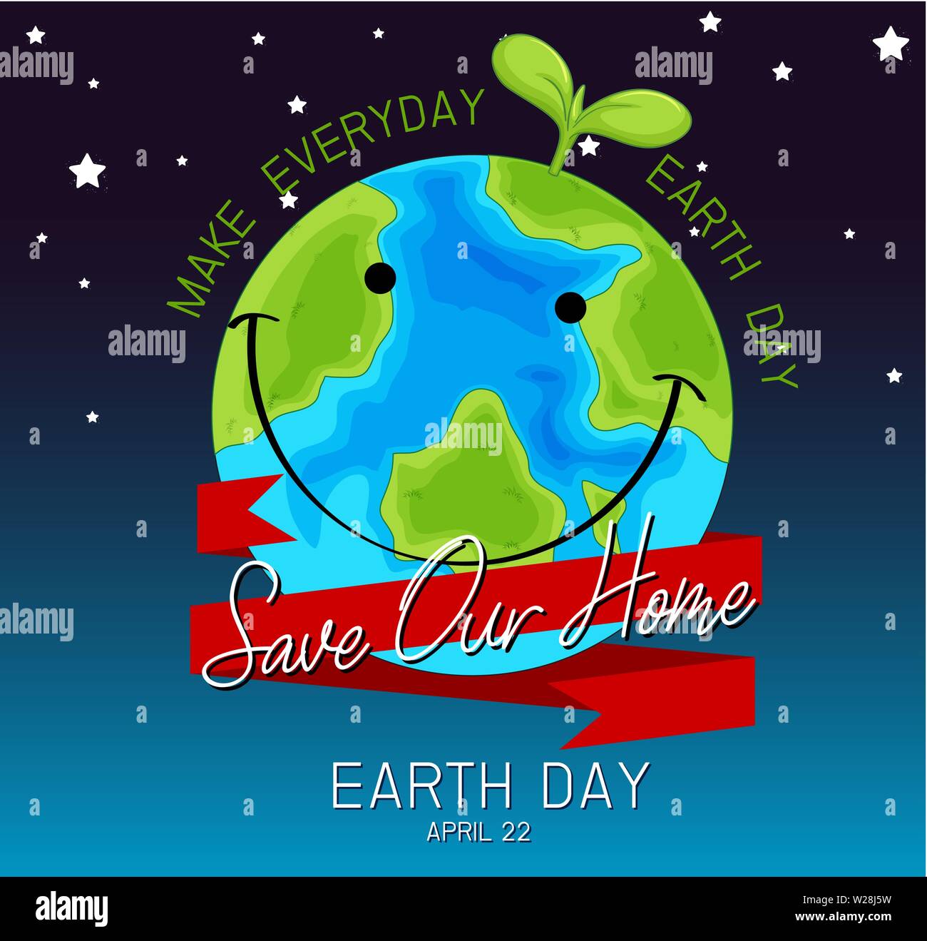 An smiley earth on sky illustration Stock Vector Image & Art - Alamy