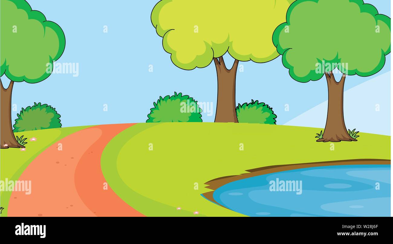 A simple nature landscape illustration Stock Vector Image & Art - Alamy
