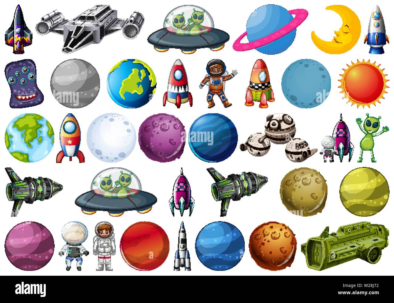 Set of space element illustration Stock Vector Image & Art - Alamy