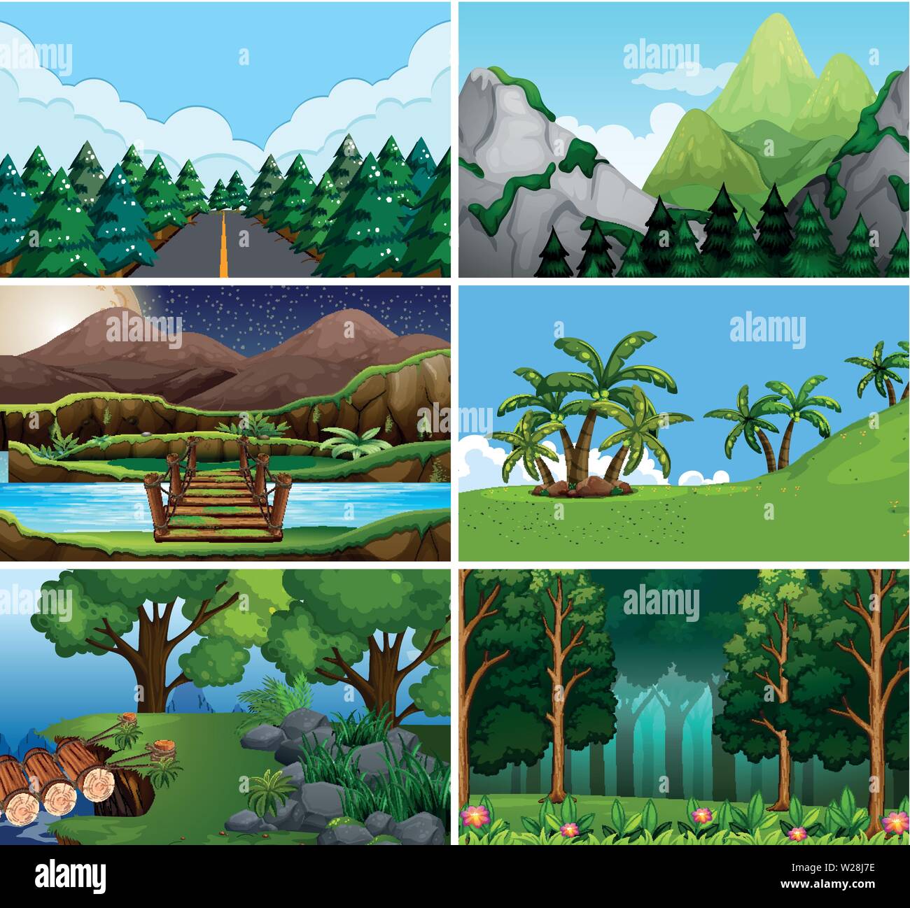 Large set of outdoor scene illustration Stock Vector Image & Art - Alamy