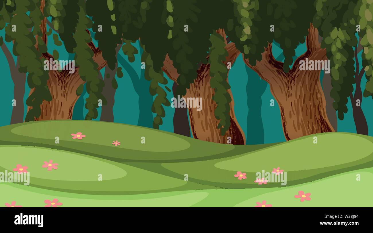 Outdoor wood background scene illustration Stock Vector Image & Art - Alamy