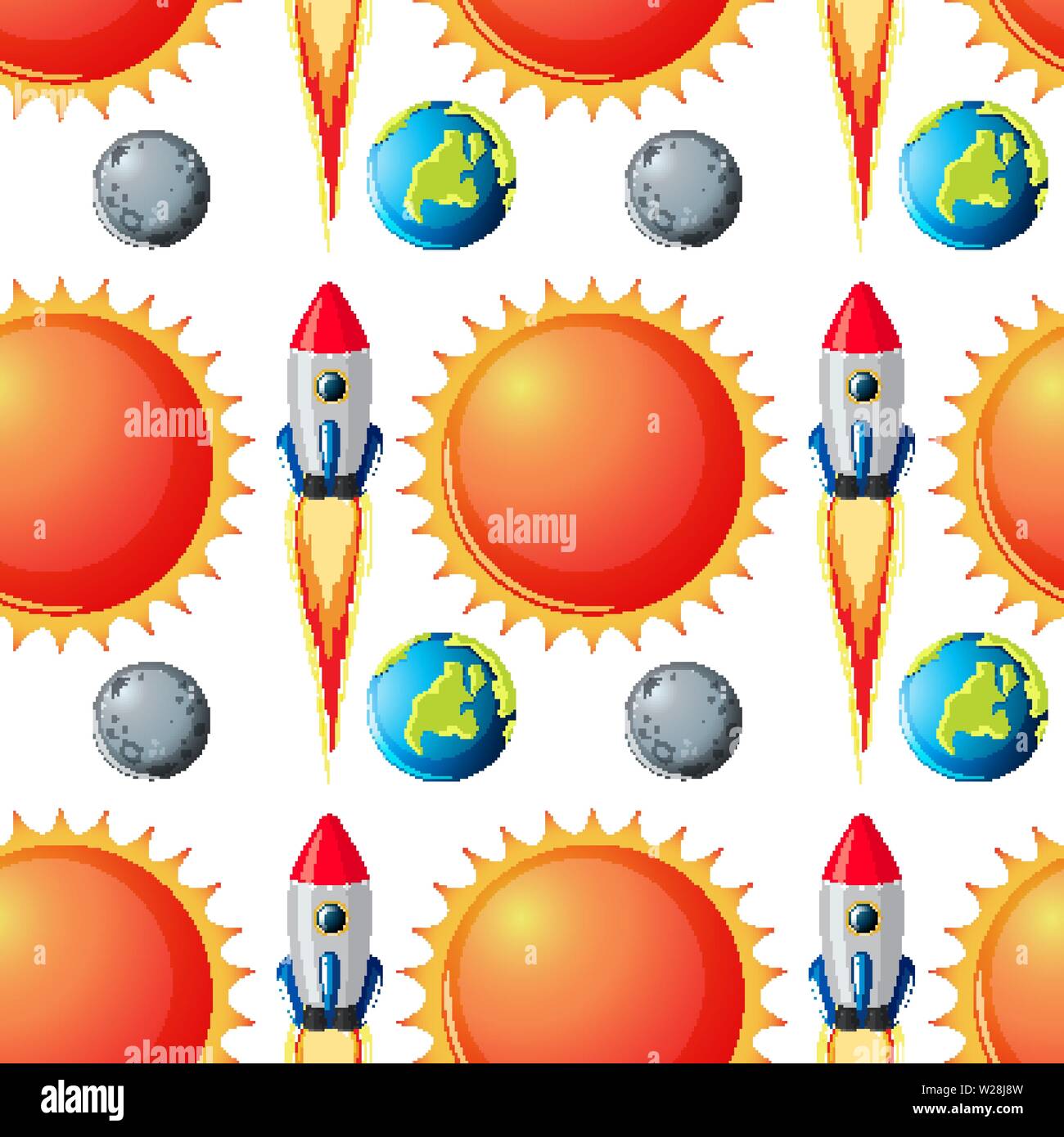 Seamless space pattern background illustration Stock Vector Image & Art ...