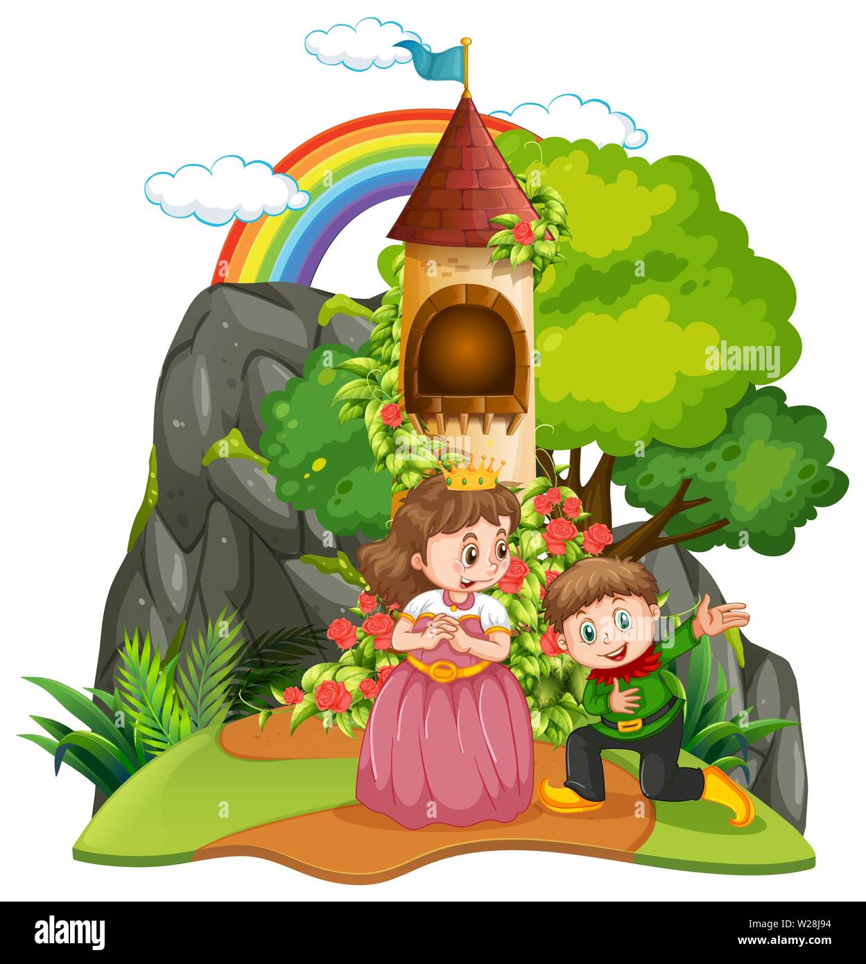 A fantasy world on white background illustration Stock Vector Image ...