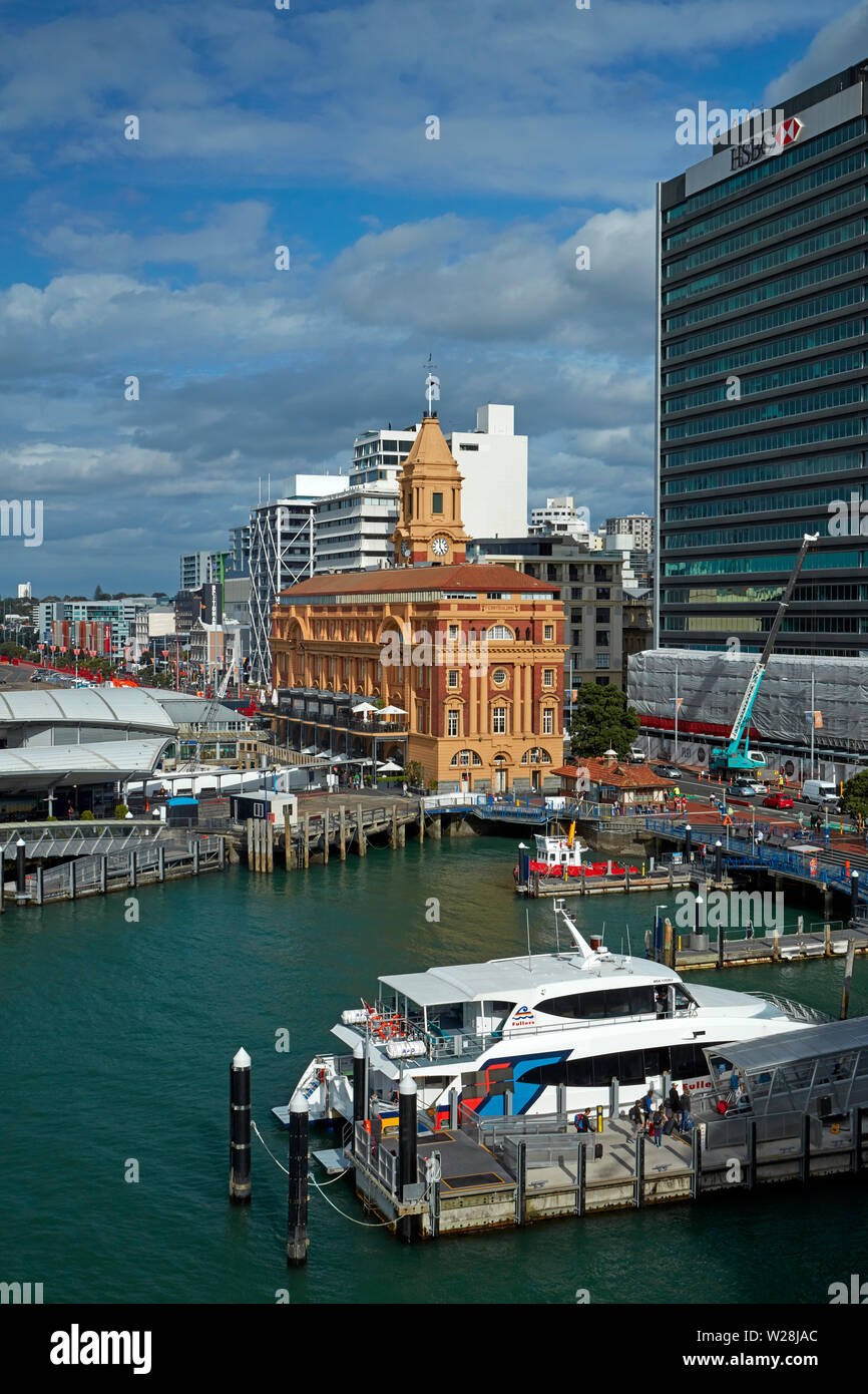 Auckland Ferry Terminal, and historic Ferry Building, Auckland ...