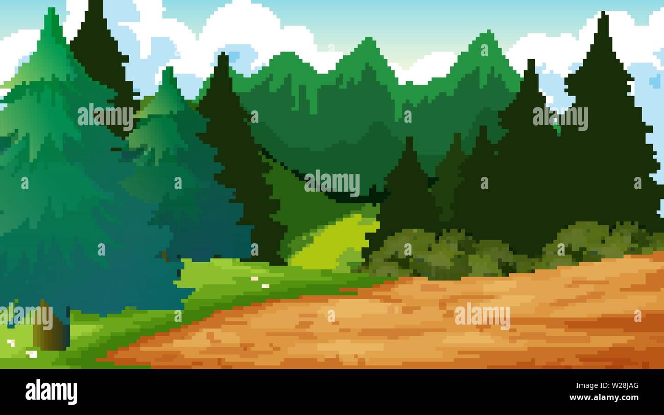 Outdoor wood background scene illustration Stock Vector Image & Art - Alamy