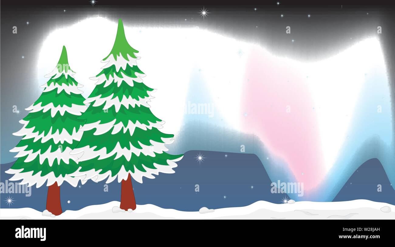 An outdoor winter landscape illustration Stock Vector Image & Art - Alamy