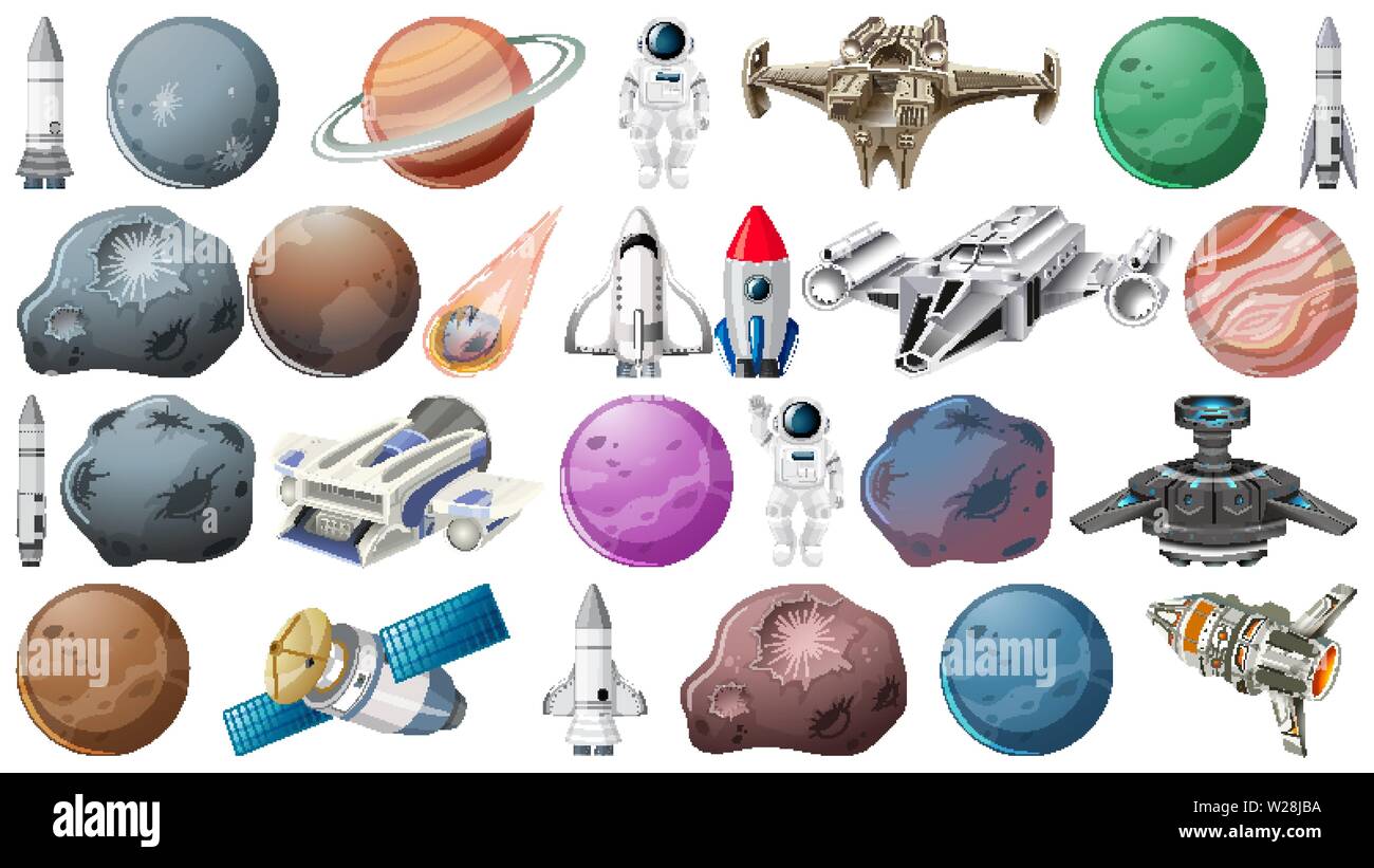 Set of space element illustration Stock Vector Image & Art - Alamy