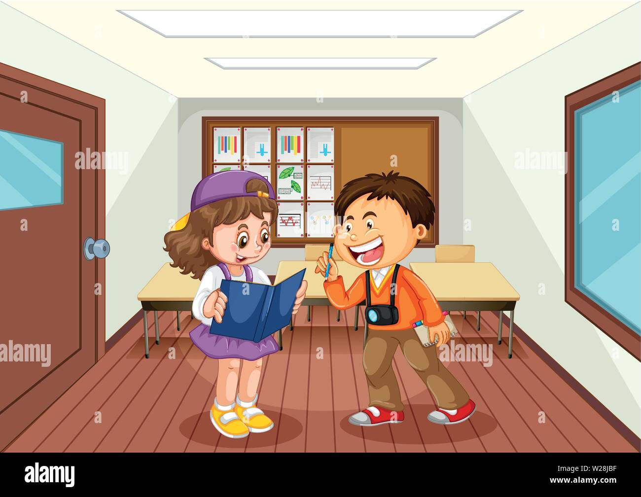 Student talking in class Stock Vector Images - Alamy