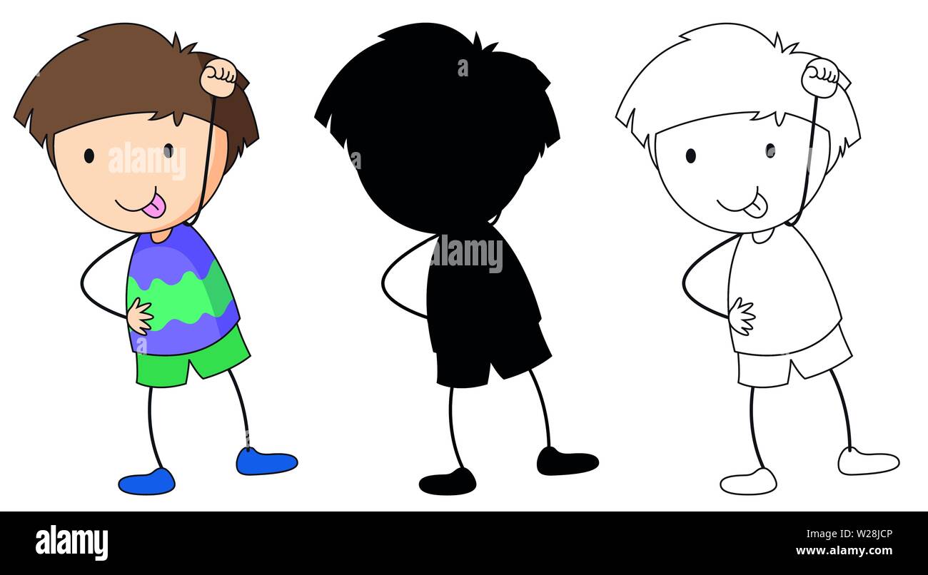 Set of doodle boy character illustration Stock Vector Image & Art - Alamy