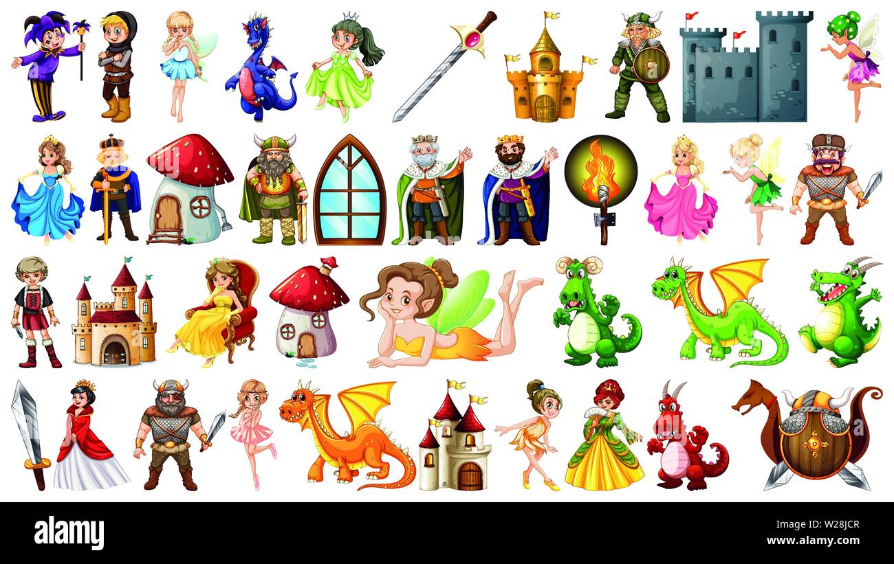 Set of medieval character illustration Stock Vector Image & Art - Alamy