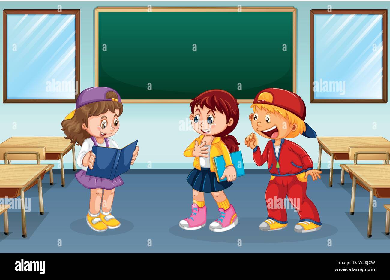 Students In Class Cartoon