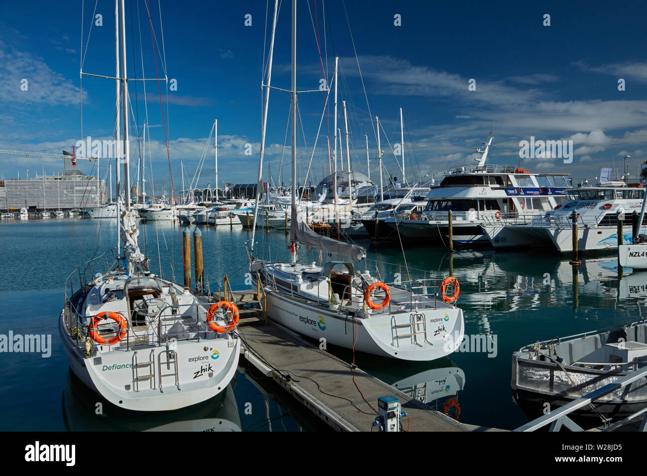 Boats, Viaduct Basin, Auckland, North Island, New Zealand Stock Photo ...