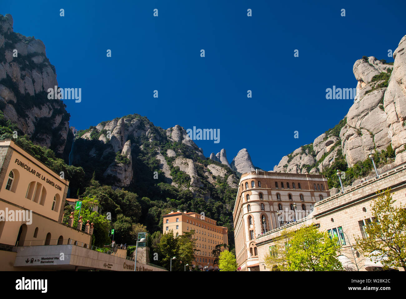 MONSERRAT, SPAIN - April, 2019: Santa Maria de Montserrat Abbey in ...