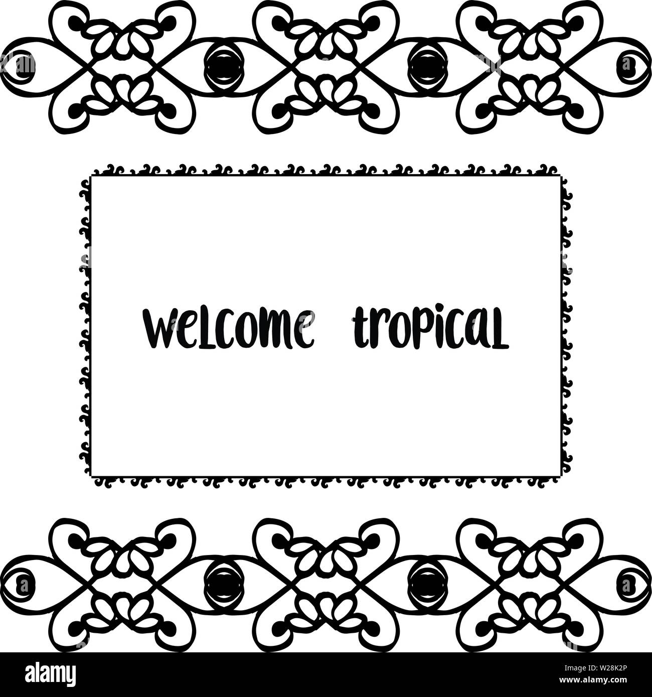 Vector illustration lettering welcome tropical for design poster of ...