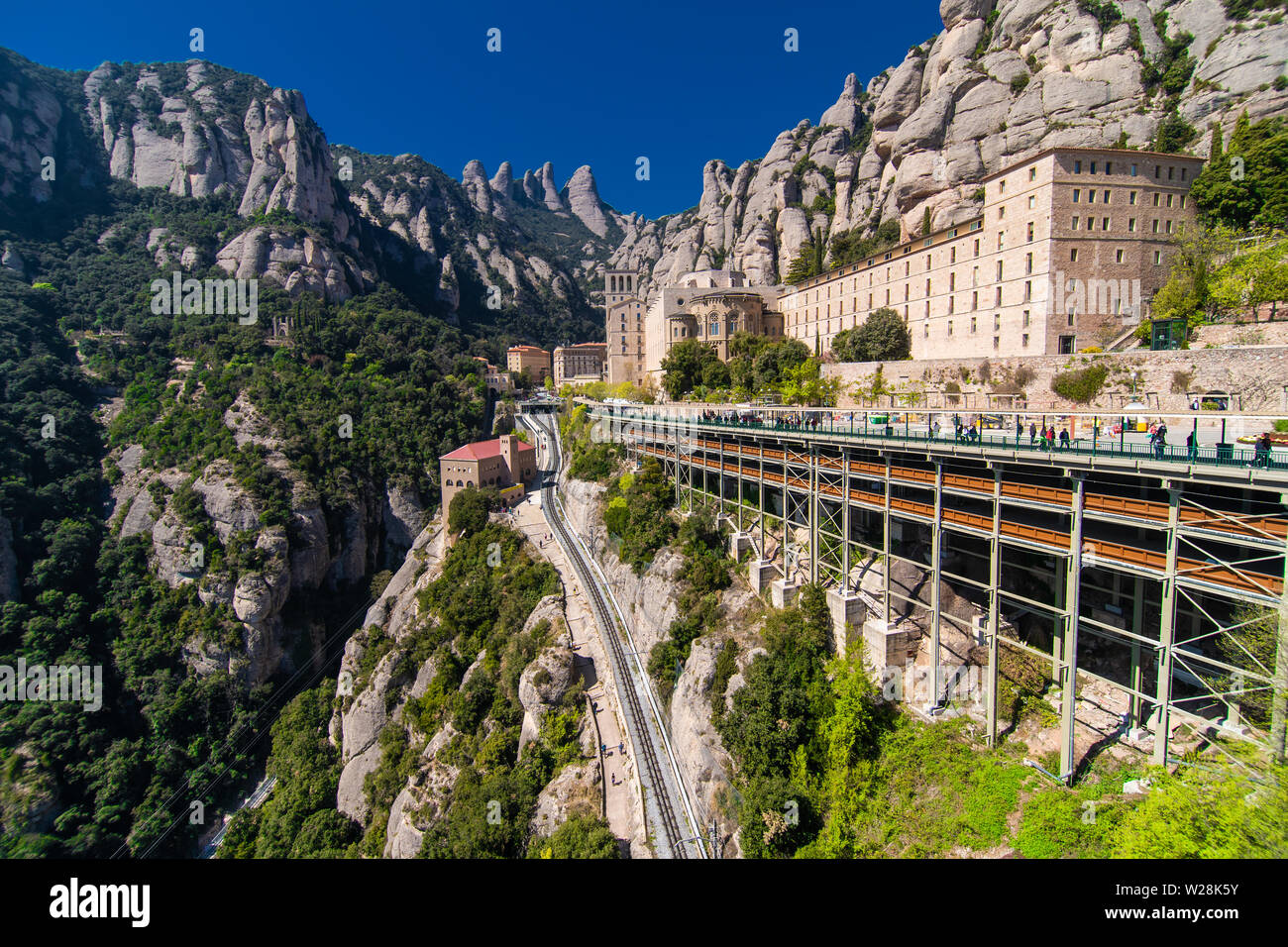 MONSERRAT, SPAIN - April, 2019: Santa Maria de Montserrat Abbey in ...