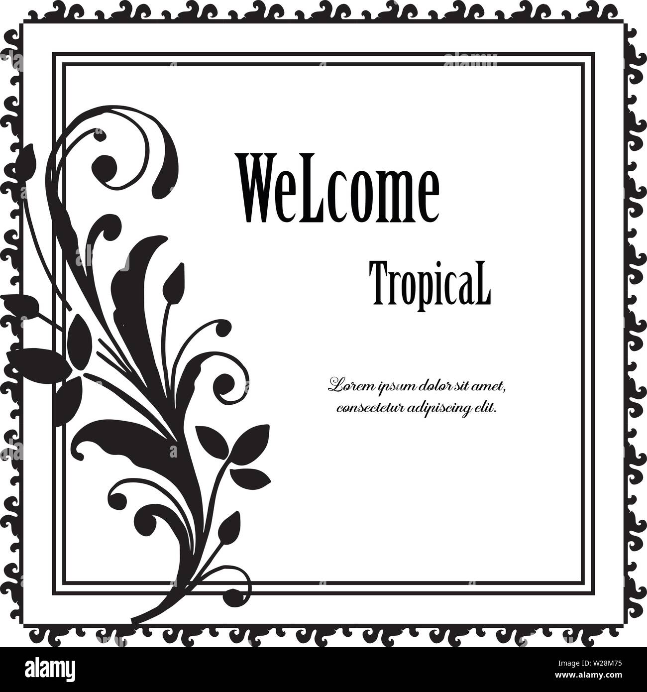 Vector illustration wallpaper flower frame for design lettering ...