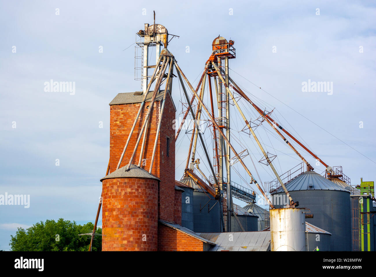 Antique Brick Grain Elevator Silo Structure During the Day Stock Photo ...