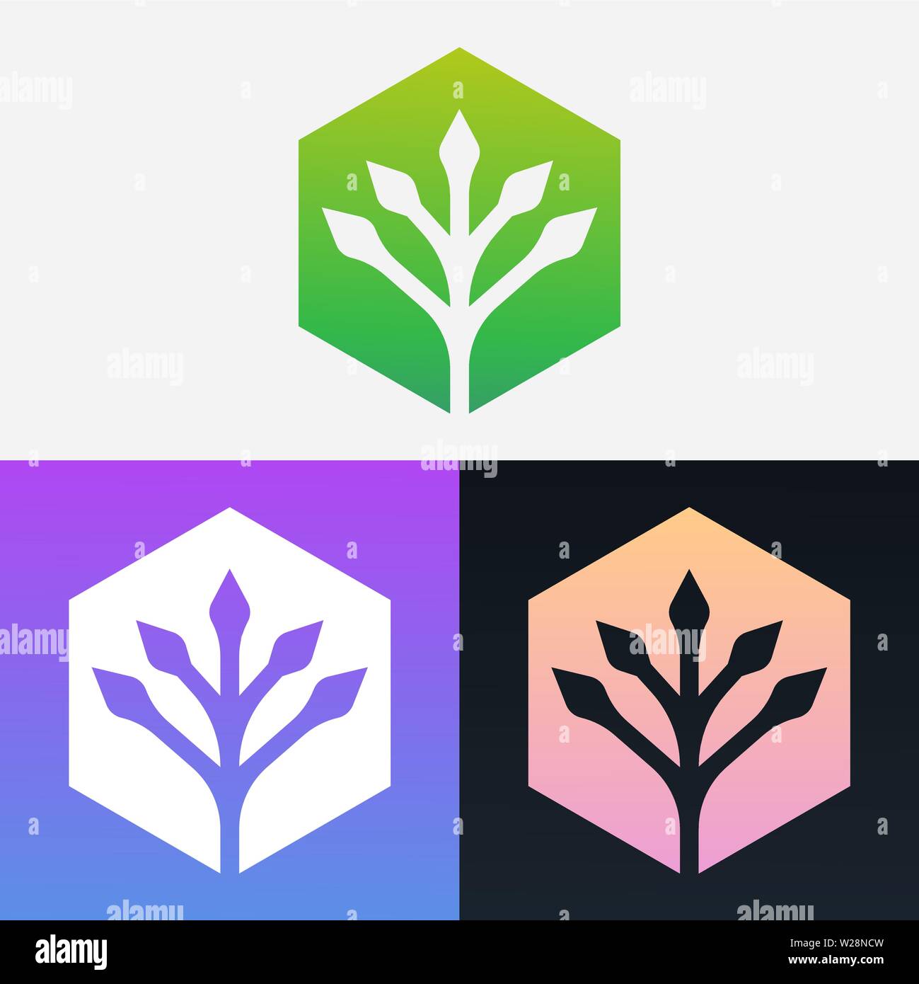 Modern Simple Tree Vector Illustration Design Clipart Symbol Logo ...