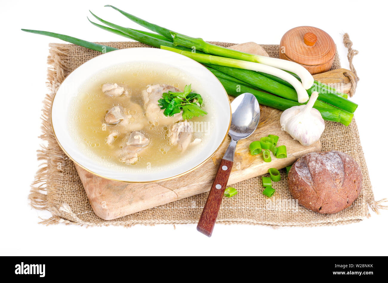 Chicken bone broth Cut Out Stock Images & Pictures - Alamy
